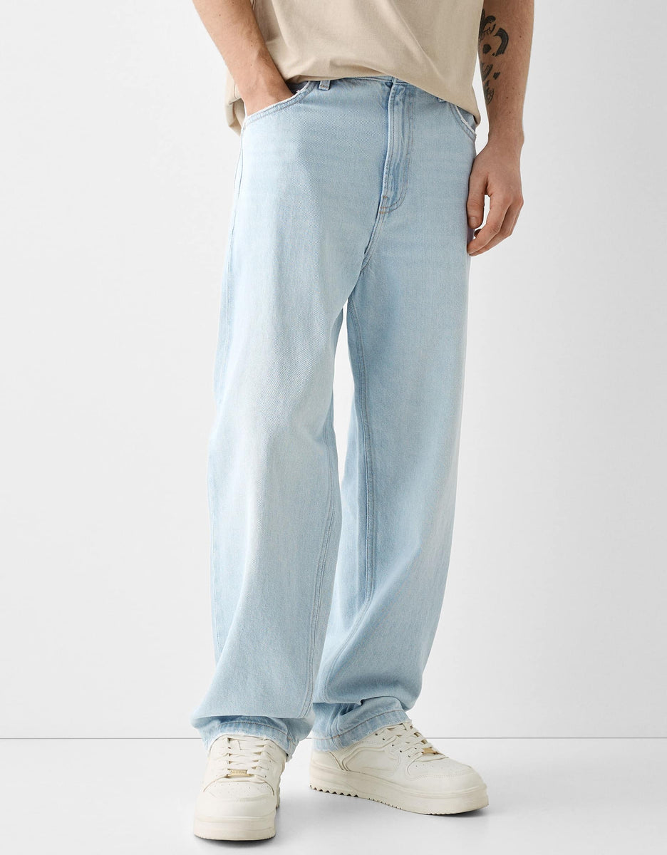 Unisex Light Blue Straight Fit Jeans – Eclipse Shop